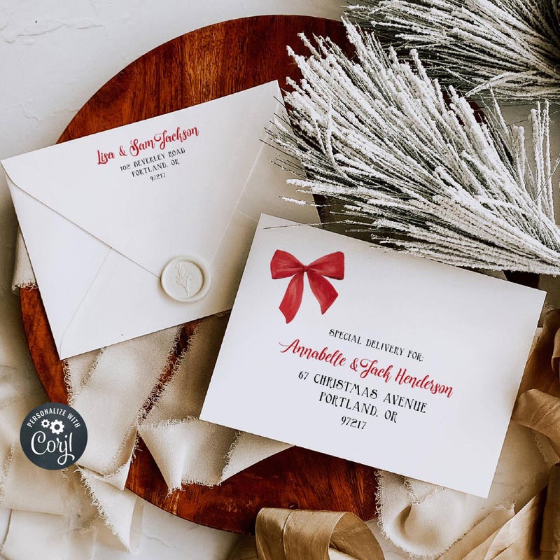 Red Envelope With Bow - Etsy