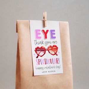 Editable Sunglasses Valentine's Day Gift Tag Template, Printable Eye ...