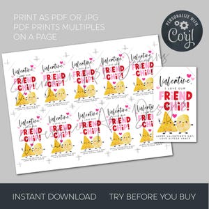 I Love Our Friend-chip Valentine's Day Gift Tag Template, Printable ...