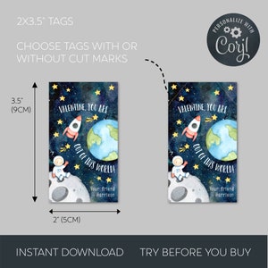 Valentine's Day Space Gift Tag Template, Printable You're Out of This ...