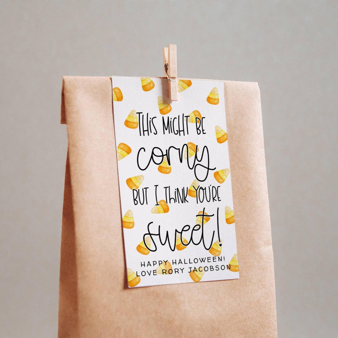 Halloween Candy Corn Gift Tag Template, Printable This May Be Corny but ...