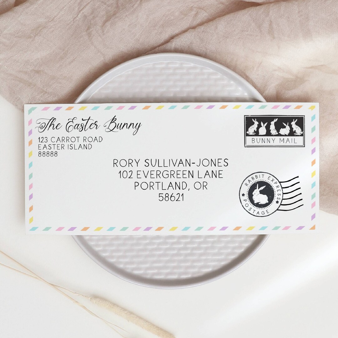 Editable Letter From the Easter Bunny Envelope Template, Printable ...