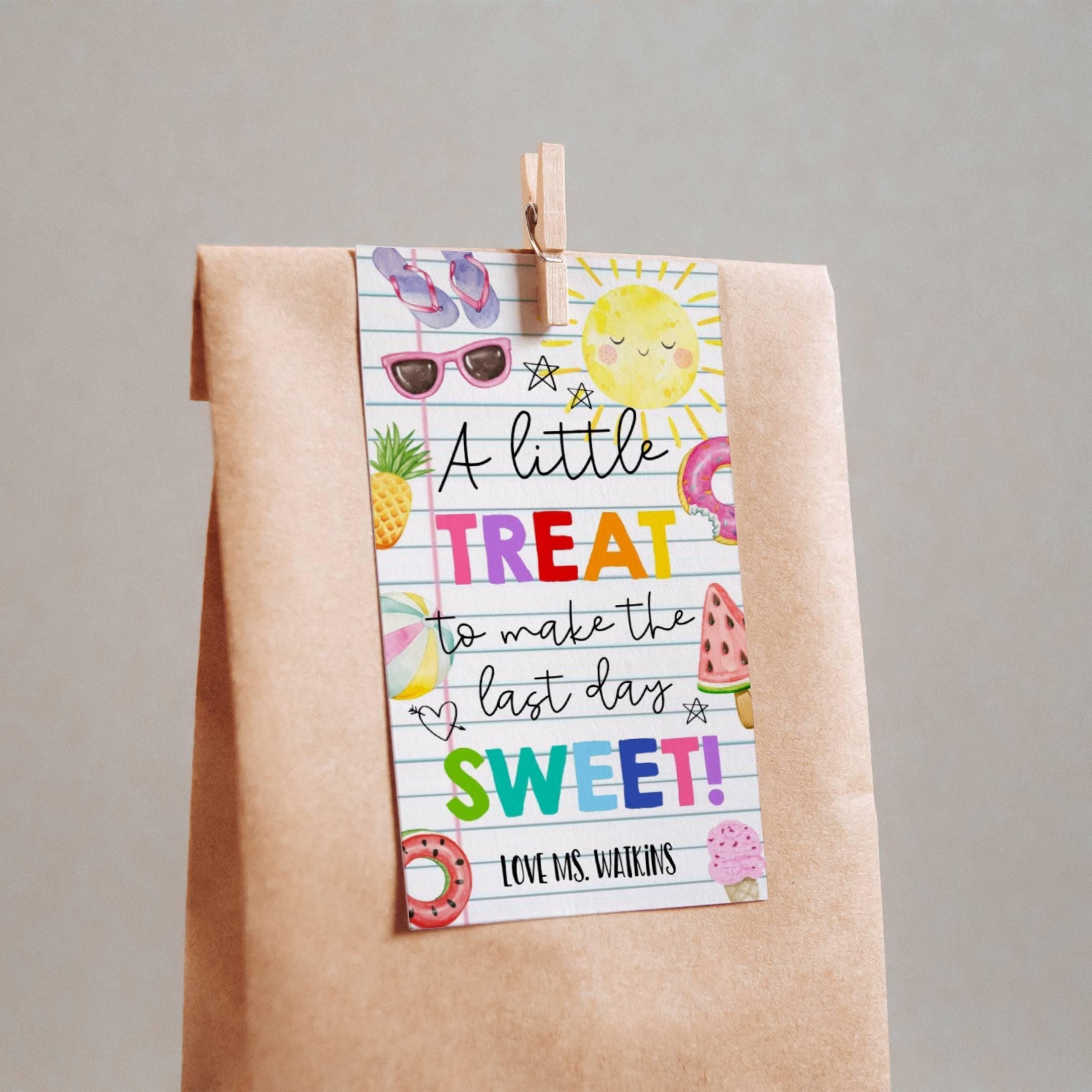 A Little Treat to Make the Last Day Sweet Gift Tag Template, Printable ...
