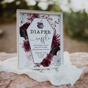 Halloween Baby Shower Diaper Raffle Sign Template, Printable A Baby is ...