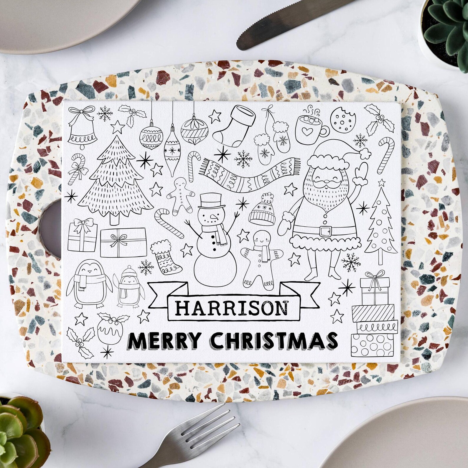 Christmas Activity Placemat, Printable Kids Christmas Coloring Page ...