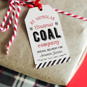 Editable Coal Christmas Gift Tag Template, Printable Christmas Coal ...