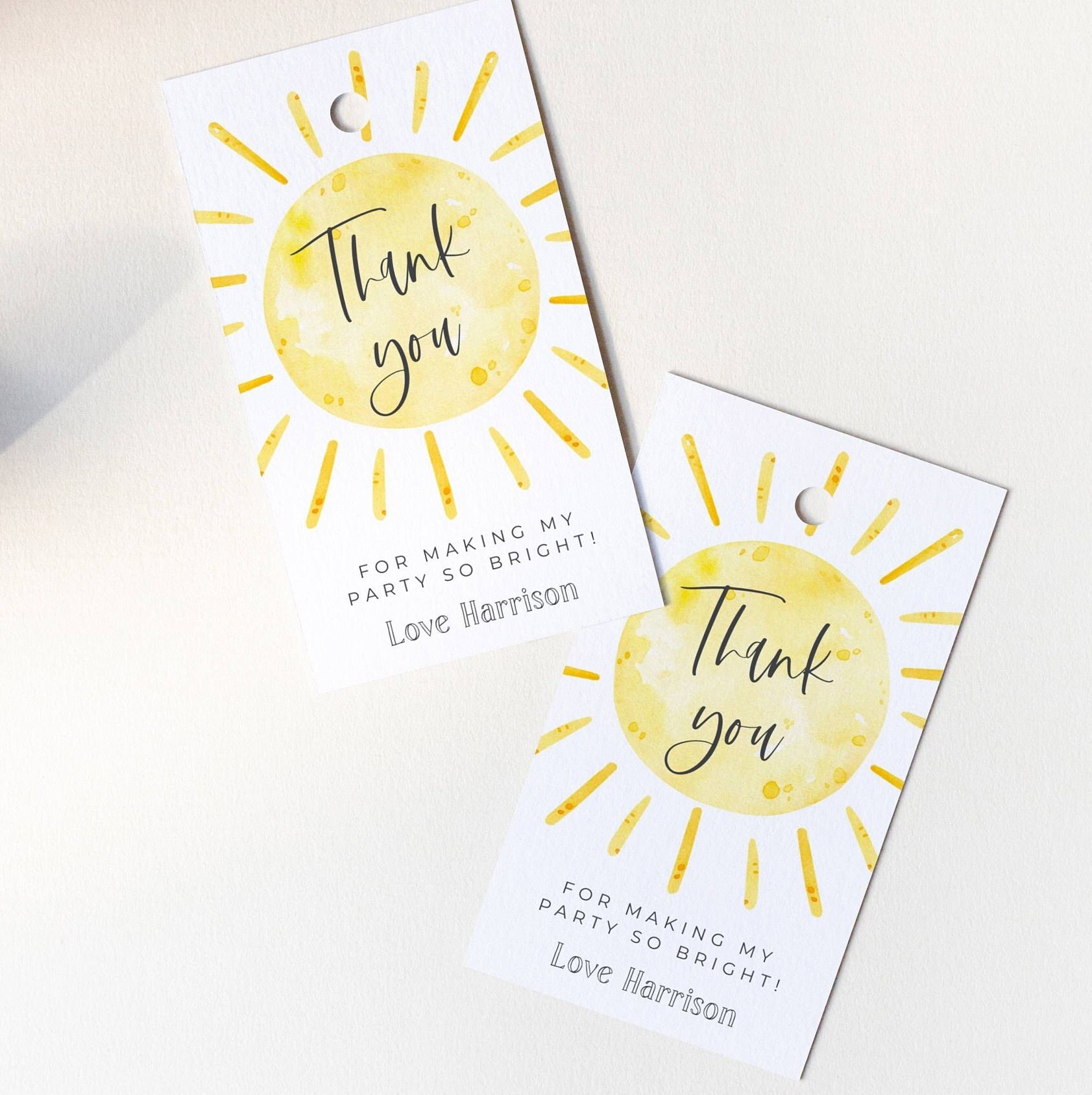 Editable Sun Birthday Favor Tag Template, Printable Little Sunshine ...