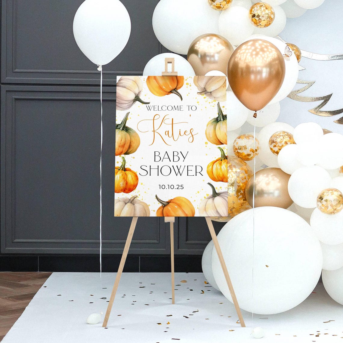 A Little Pumpkin Baby Shower Welcome Sign Template, Printable Fall ...