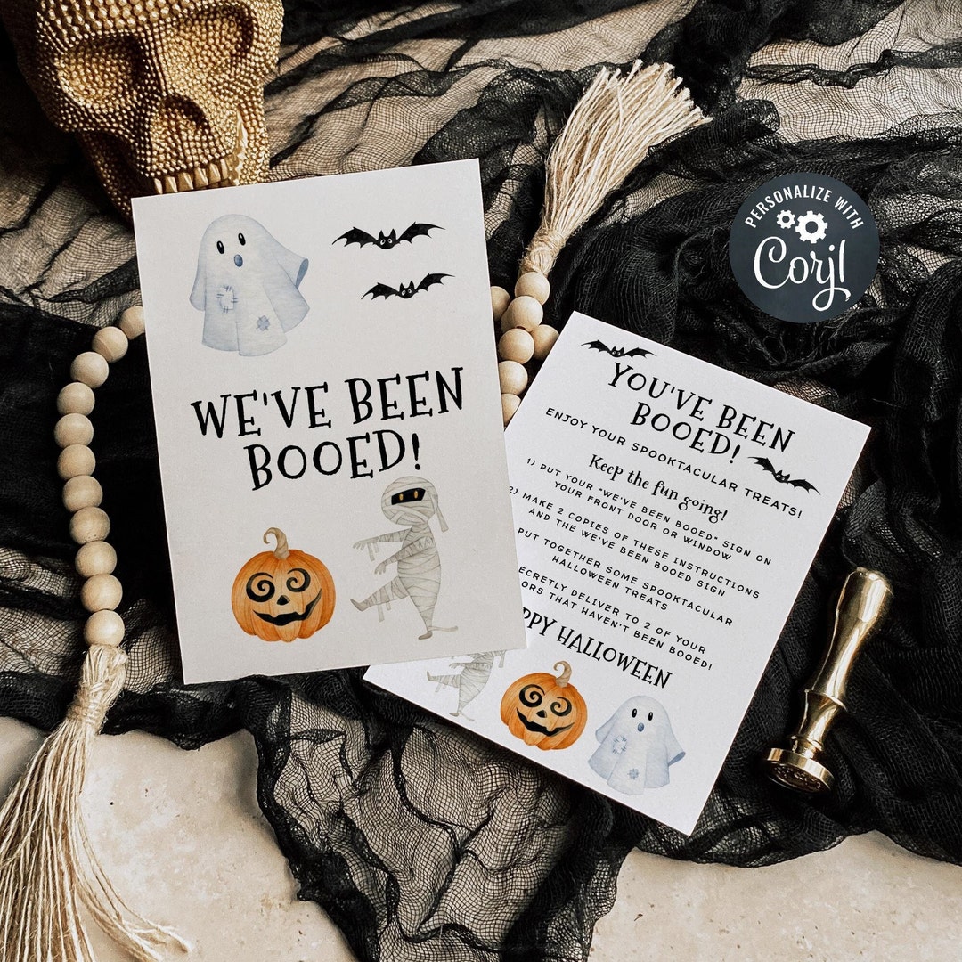 Editable Halloween You've Been Booed Sign Template, Printable We've ...