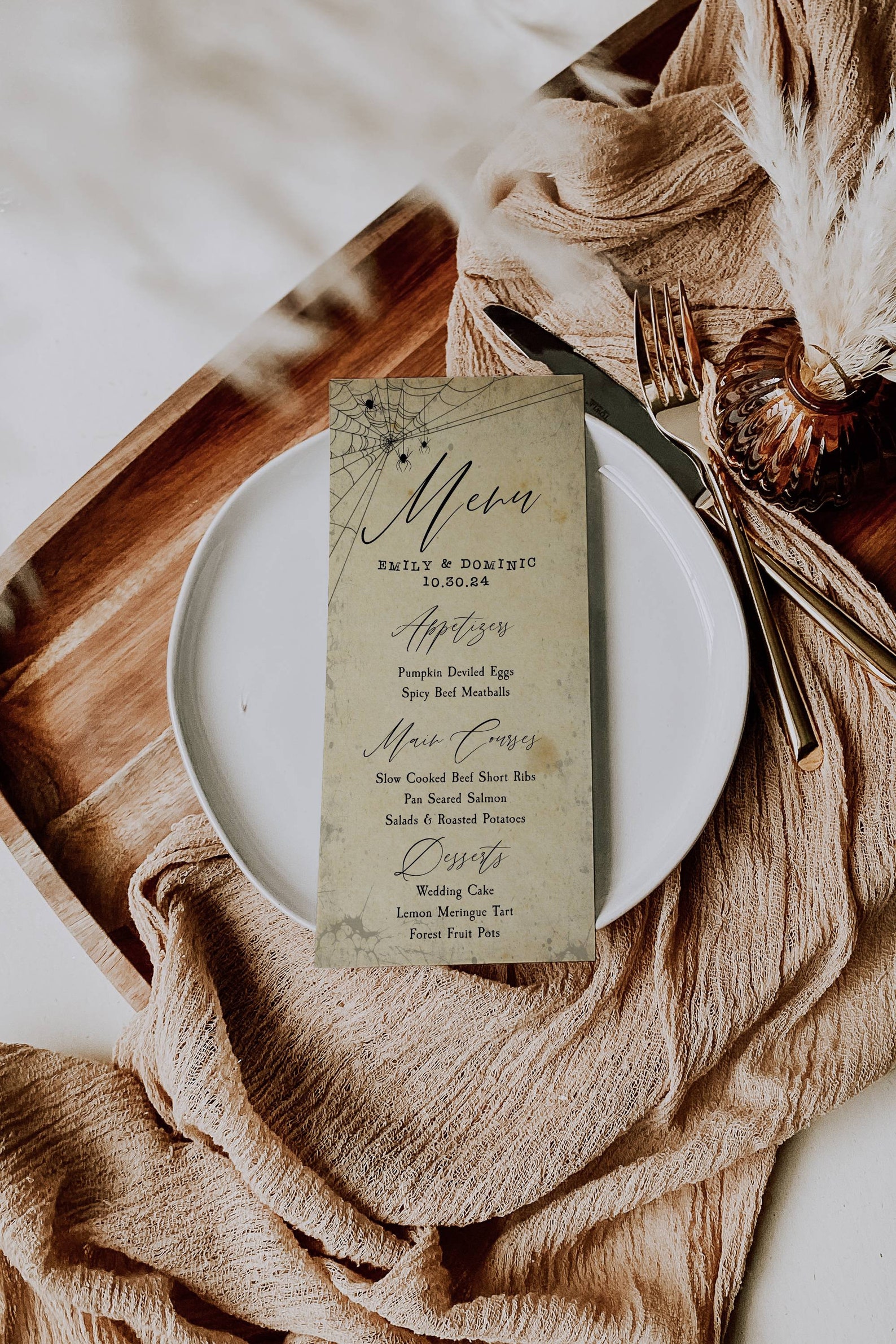 Halloween Gothic Menu Template, Printable Vintage Wedding Table Menu ...