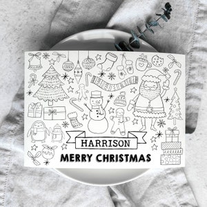 Christmas Activity Placemat, Printable Kids Christmas Coloring Page ...