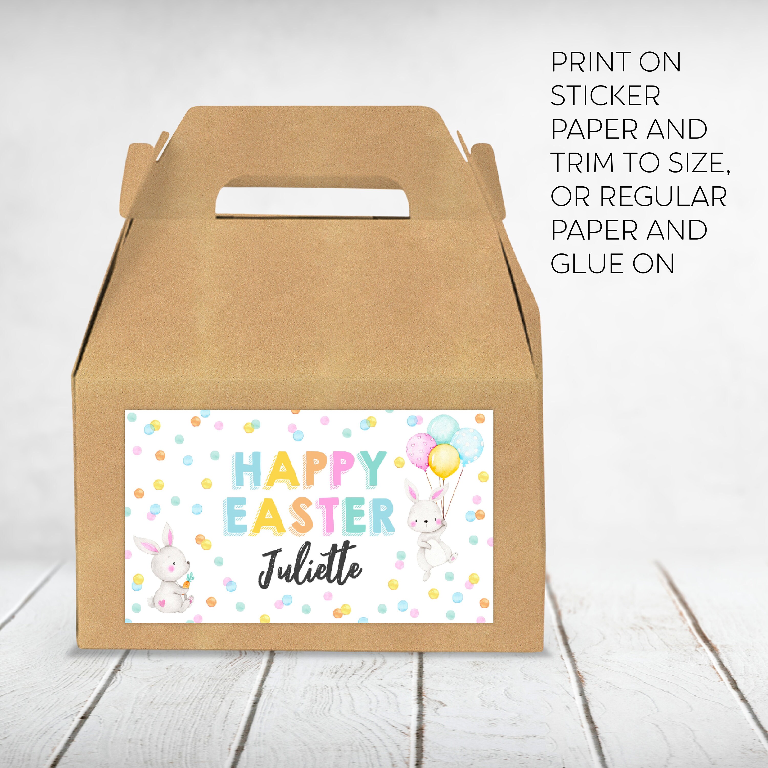 Easter Bunny Gable Box Label Template Printable Easter - Etsy