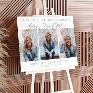 Graduation Welcome Sign Template, Printable Minimalist Photos Graduate ...