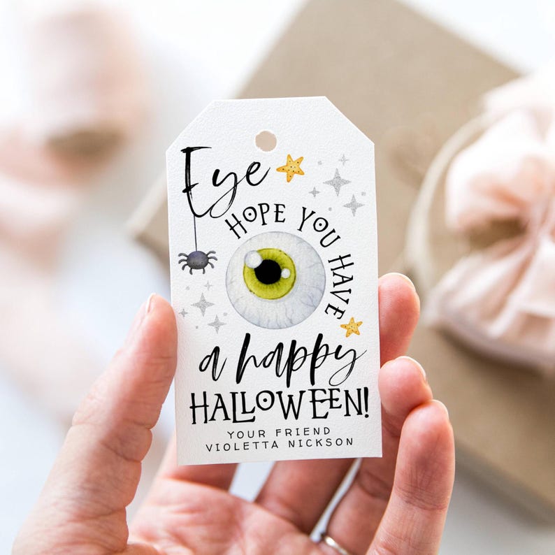 Eyeball Halloween Gift Tag Template, Printable Eye Hope You Have A ...