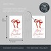 Red Ribbon Christmas Gift Tag Template, Printable Classic Bow Holiday ...