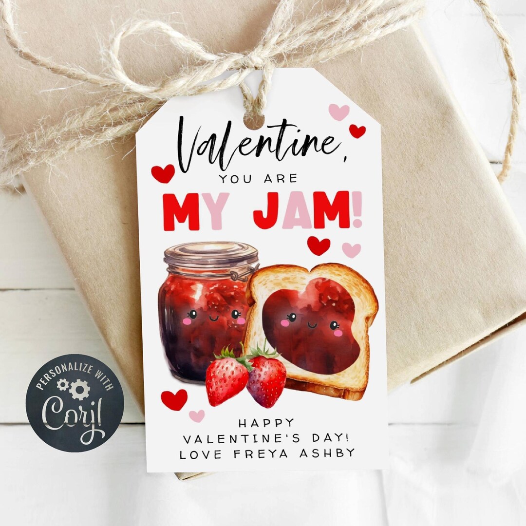 Jam Valentine's Day Gift Tag Template, Printable You Are My Jam Favor ...