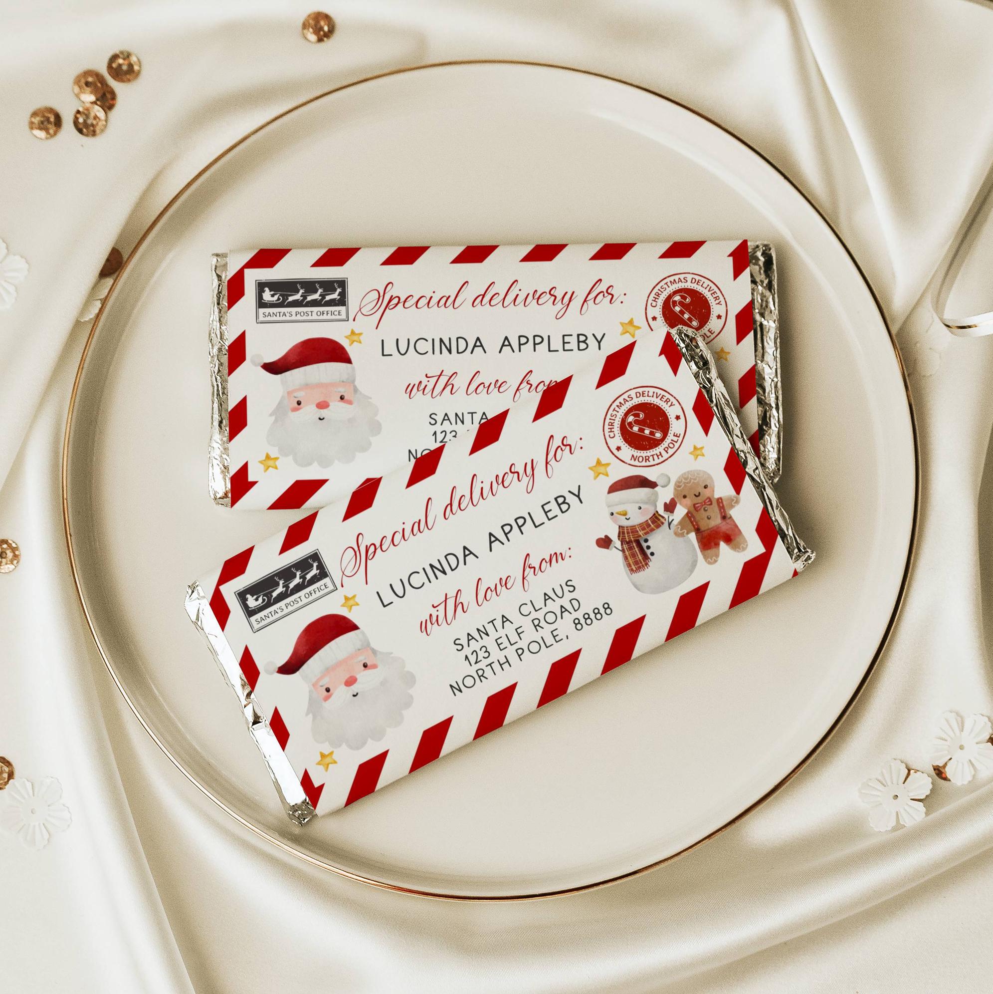 Christmas Chocolate Bar Wrapper Template, Printable Special Delivery ...