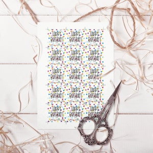 Happy Birthday Favor Tag Template, Printable Rainbow Spots Square Party ...