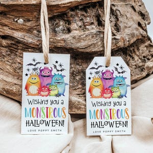 Halloween Monster Gift Tag Template, Printable Wishing You A Monstrous ...