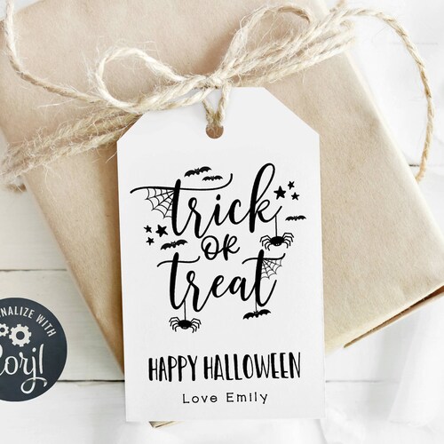 Halloween Bats Gift Tag Template Printable Trick or Treat - Etsy