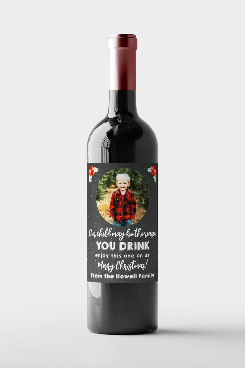 Editable Christmas Gift for Teacher, Printable Wine Bottle Label ...