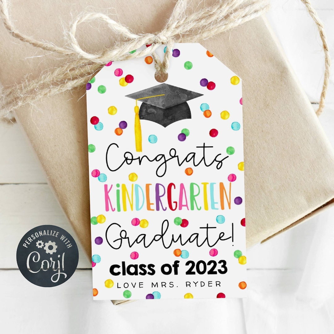 Kindergarten Graduation Gift Tag Template, Printable Congratulations ...