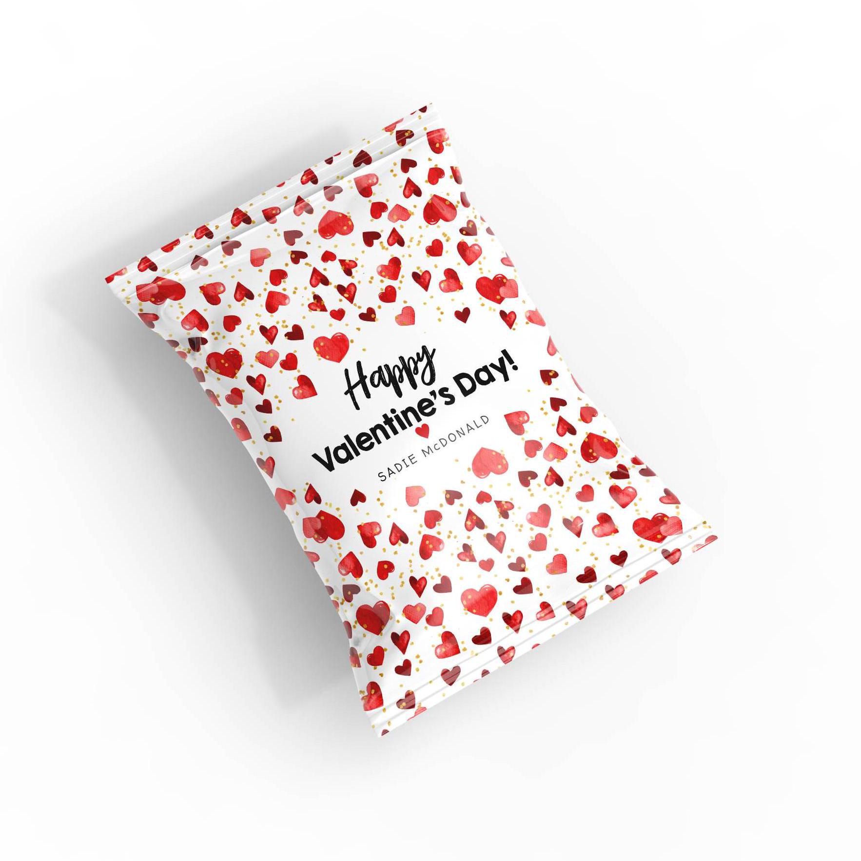 Printable Valentine's Day Chip Bag Template, Editable Hearts Chip ...
