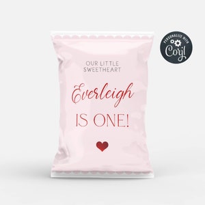 Printable Valentine Birthday Chip Bag Template, Editable Our Little ...