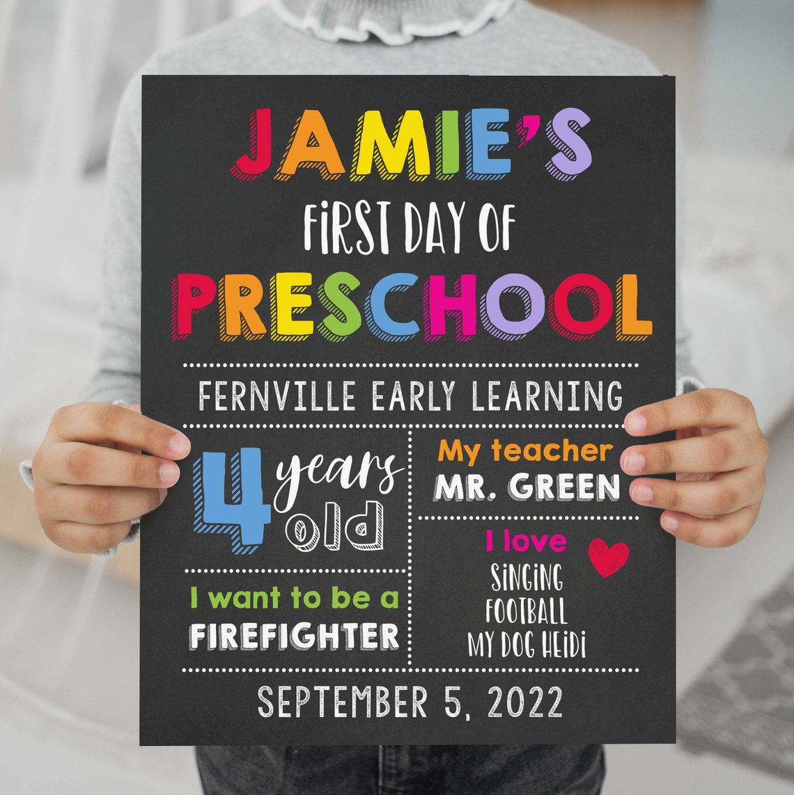Editable First Day of School Sign Template Printable First - Etsy