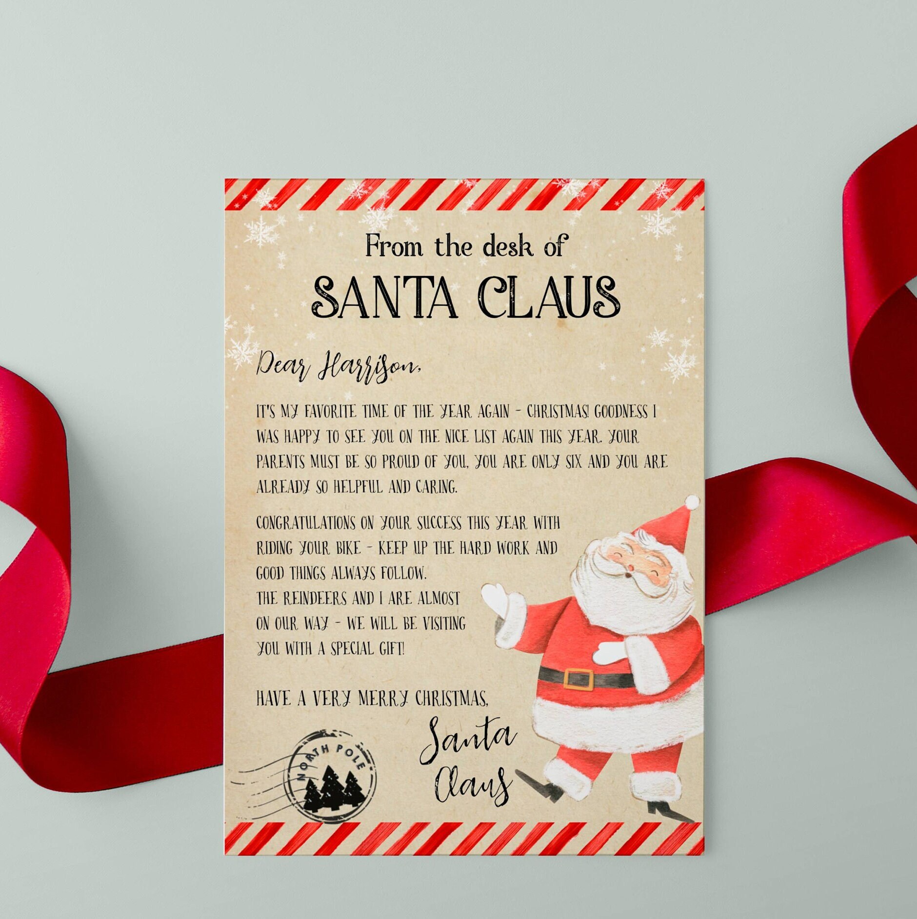 Editable Letter From Santa Claus Printable From the Desk of - Etsy