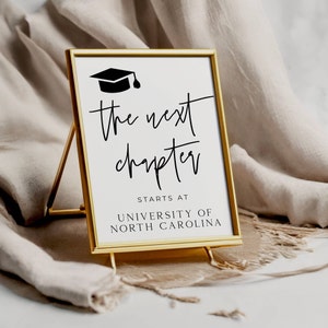 The Next Chapter Sign Template, Printable Modern Grad Party Sign ...