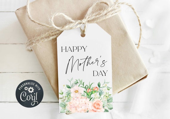 Floral Mother's Day Gift Tag Template Printable Pink - Etsy