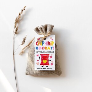 Chip Chip Hooray Valentine's Day Gift Tag Template, Printable Bag of ...