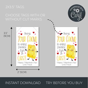 Cheese Valentine's Day Gift Tag Template, Printable Easy Peasy Fun ...