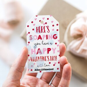 Valentine Soap Gift Tag Template, Printable Here's Soapin You Have A ...