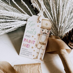 Nutcracker Christmas Gift Tag Template, Printable Paint Me Holiday ...
