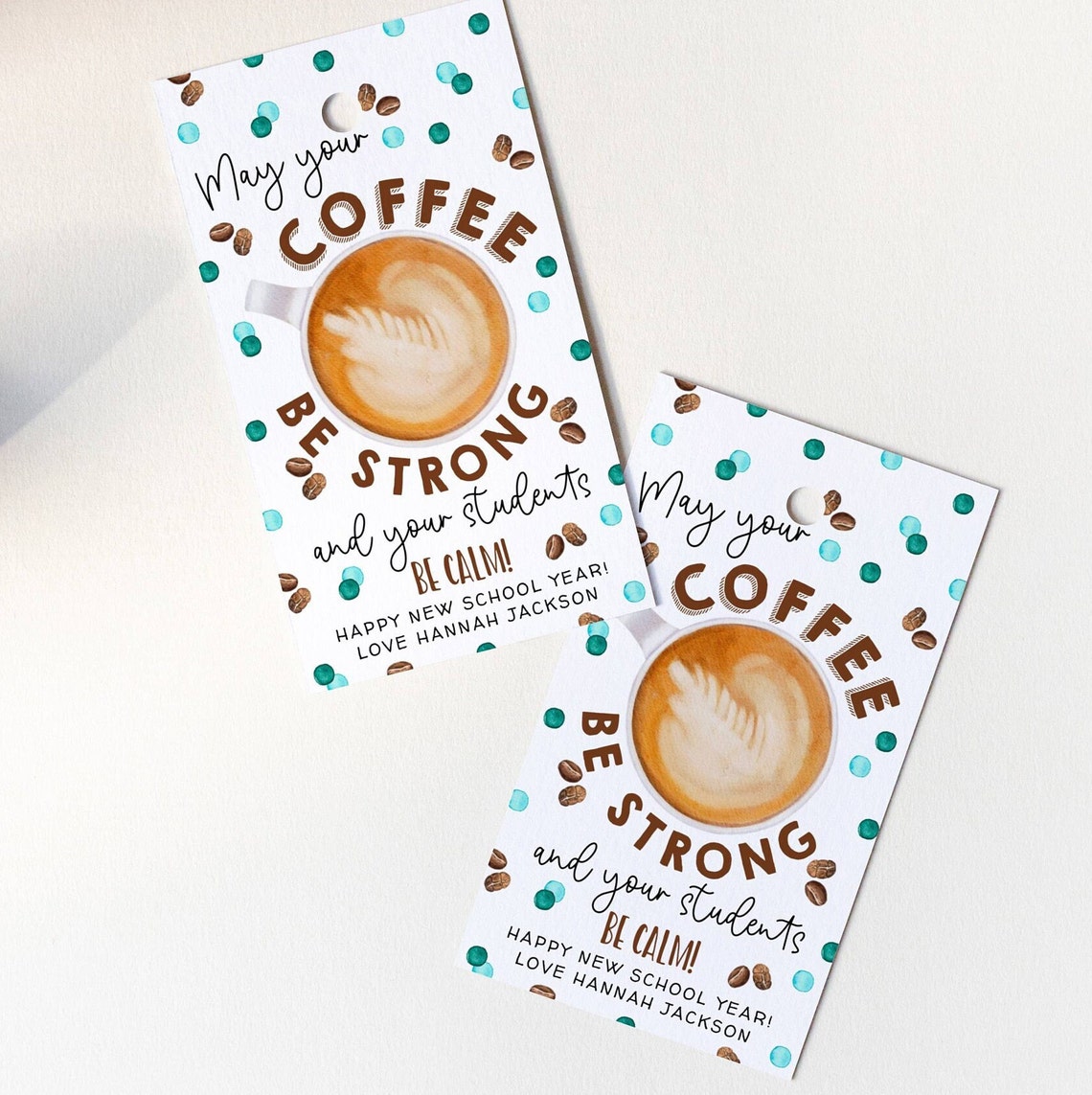 Back to School Coffee Gift Tag Template Printable Teacher - Etsy