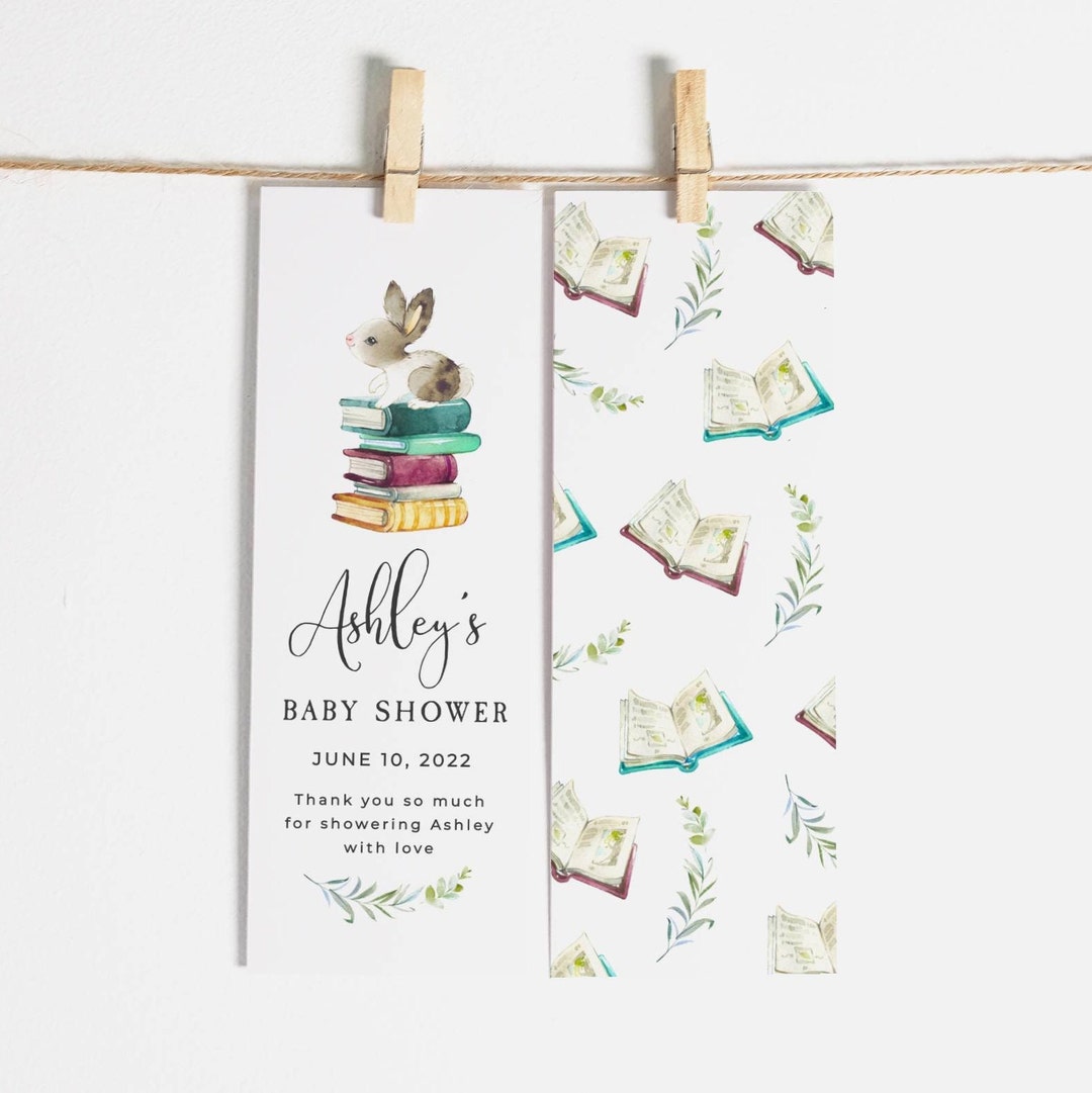 Storybook Baby Shower Bookmark Template, Printable Book Themed Baby ...
