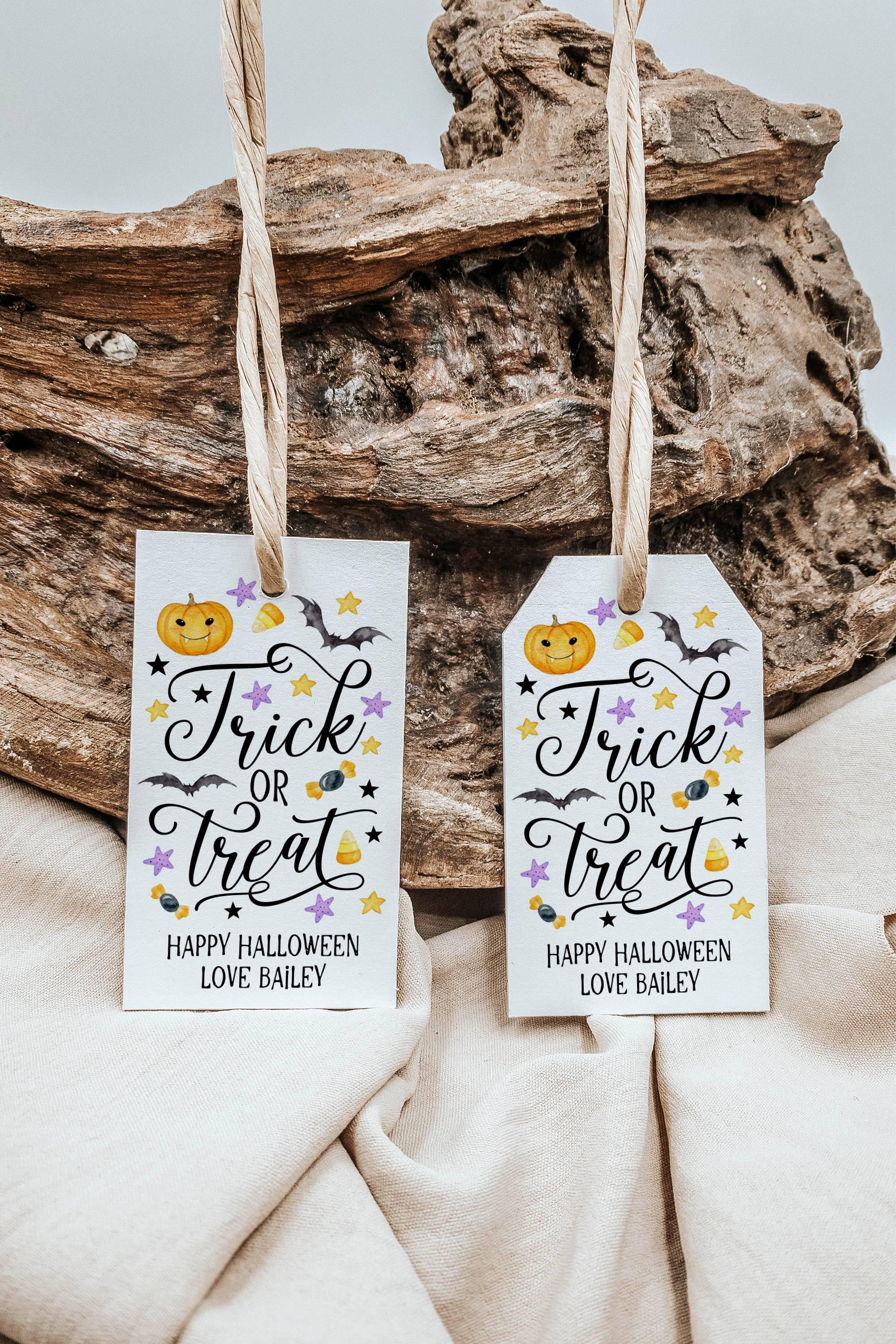 Halloween Trick or Treat Gift Tag Template, Printable Classroom Treat ...