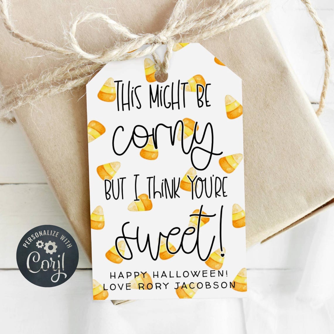 Halloween Candy Corn Gift Tag Template, Printable This May Be Corny but ...