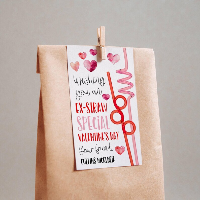 Ex-straw Special Valentine's Day Gift Tag Template, Printable Crazy ...