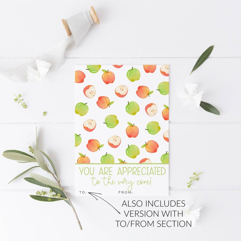 Printable Teacher Appreciation Apples Mini Cookie Card, You Are ...