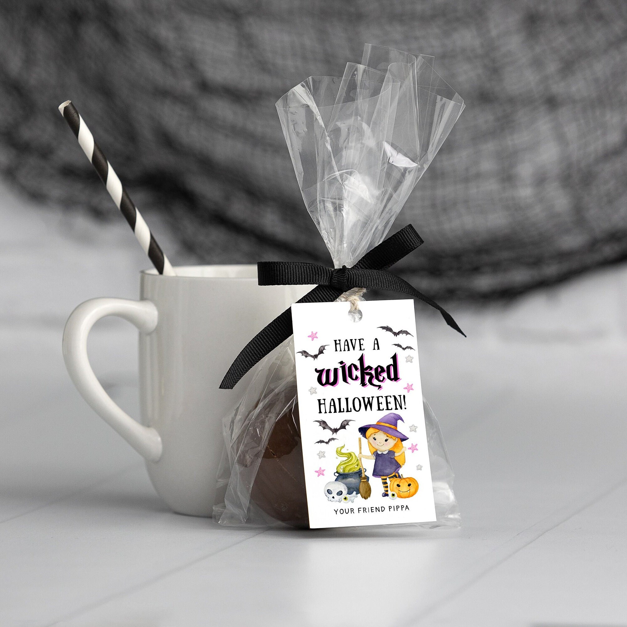 Wicked Halloween Favor Tag Template, Printable Witch Spooky Cauldron ...