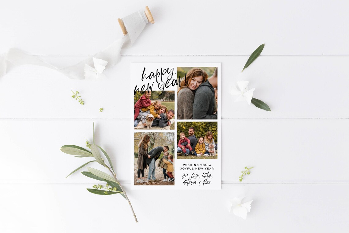 Editable New Year Photo Card Template Printable Holiday | Etsy