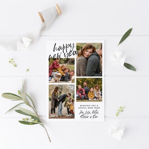 Editable New Year Photo Card Template Printable Holiday | Etsy