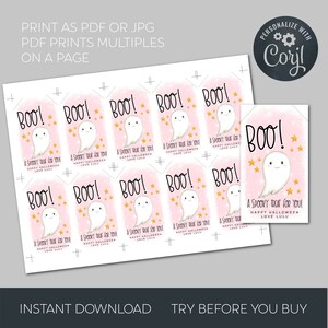 Cute Ghost Halloween Gift Tag Template, Printable Boo Spooky Treat ...