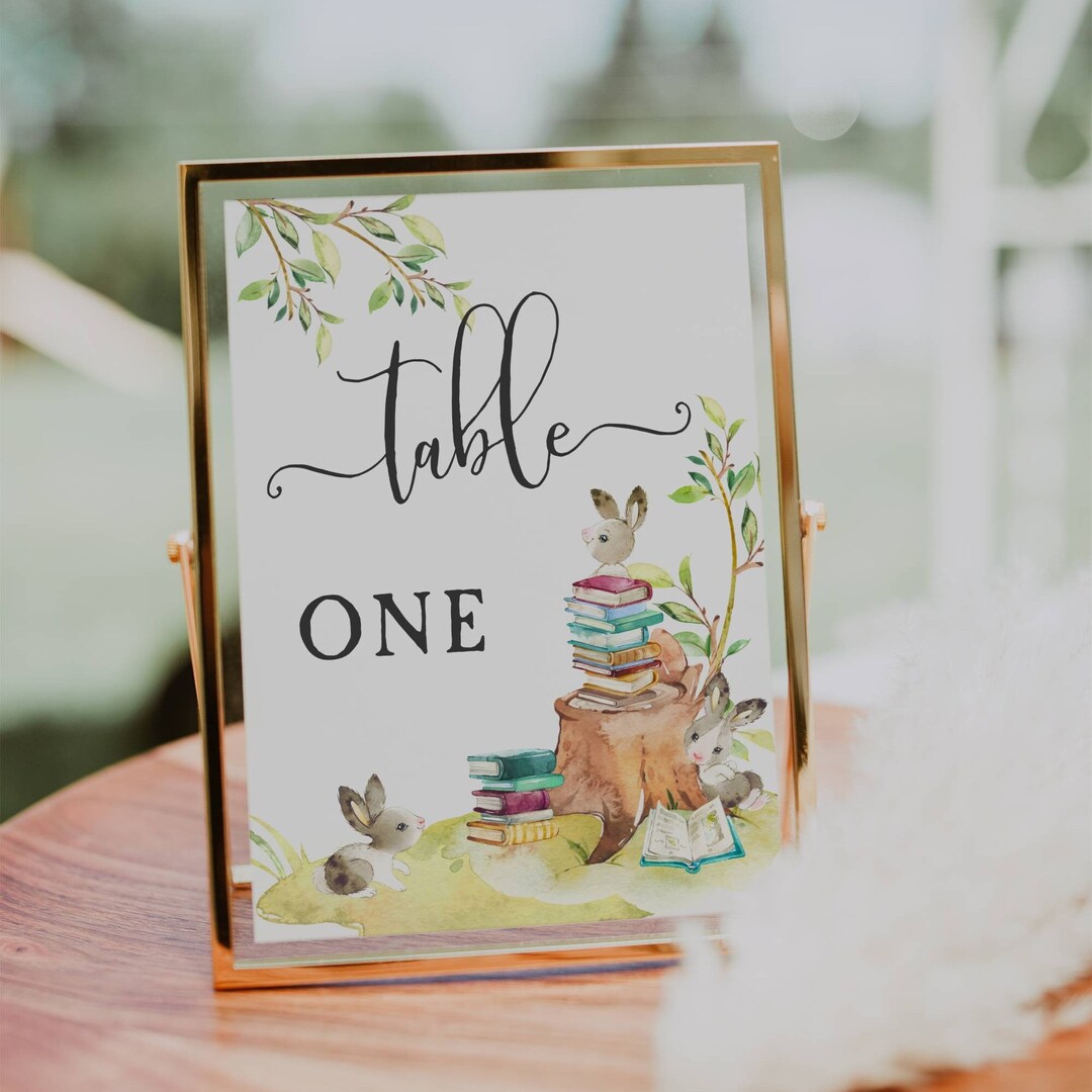 Storybook Baby Shower Table Number Template, Printable Book Themed ...