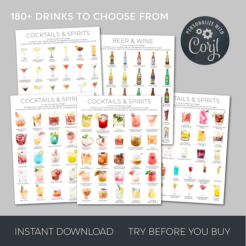 Graduation Signature Drinks Sign Template, Printable Grad Party ...