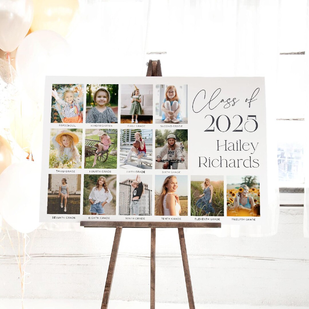 Graduation Photo Poster Template, Printable Class of 2025 Graduate ...