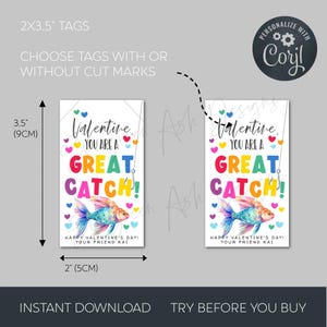You're A Great Catch Valentine's Day Gift Tag Template, Printable Gummy ...